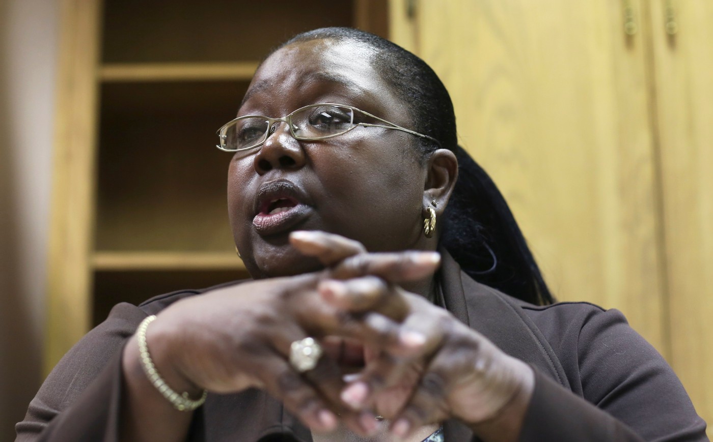 Corcoran State Prison warden Gipson speaks to reporters before media ...