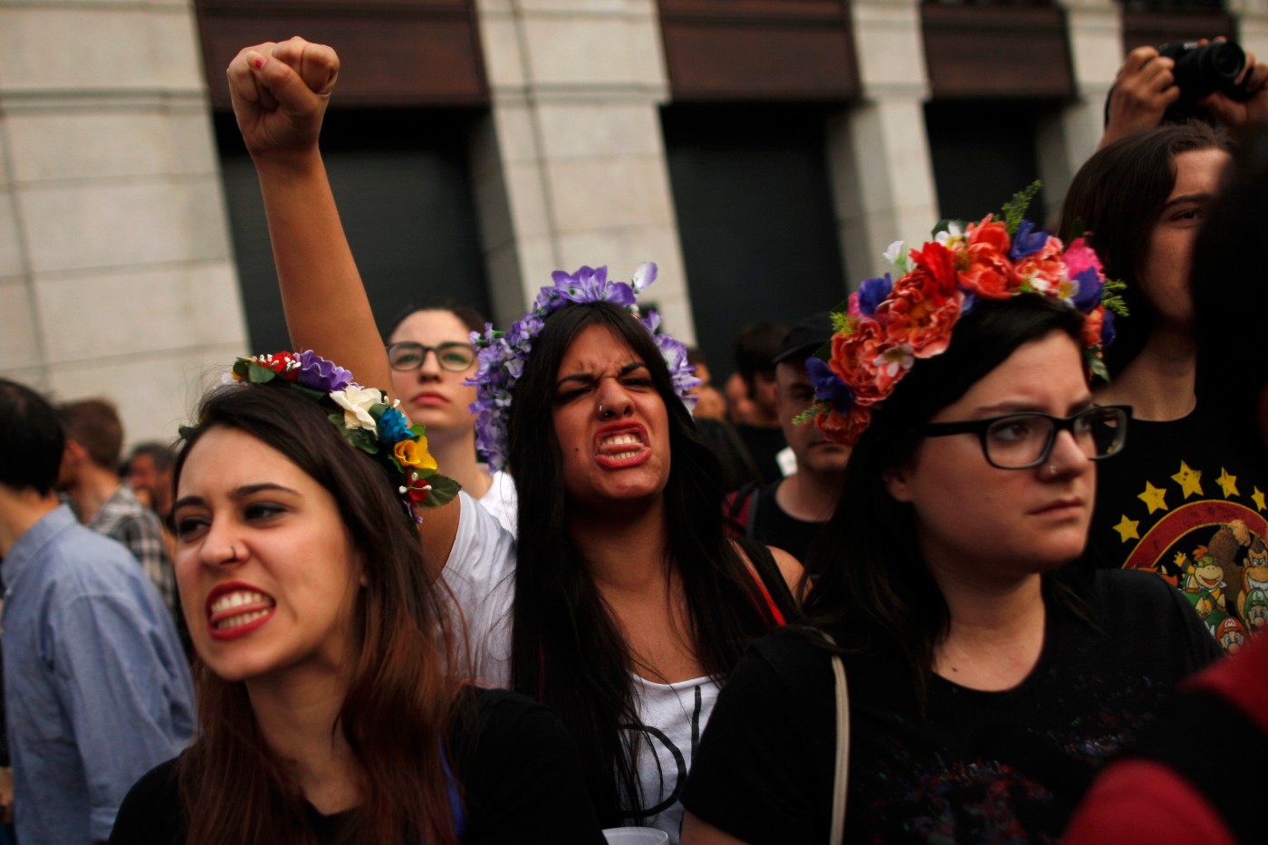 Anti-monarchy demonstrators shout slogans during a Republican protest ...