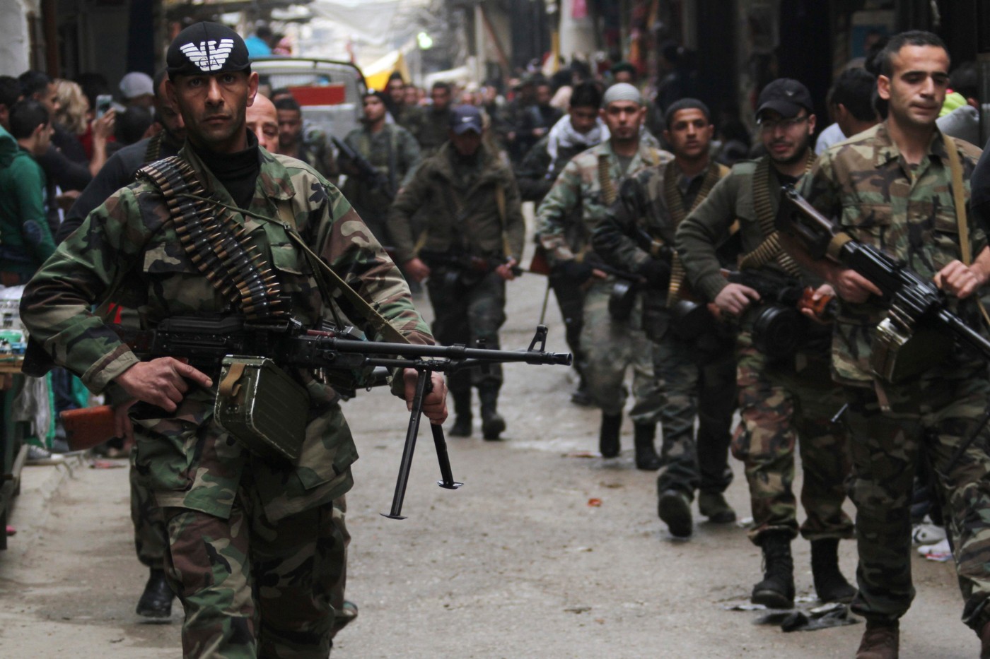 Palestinian Fatah al-Intifada members take part in a parade to mark the ...