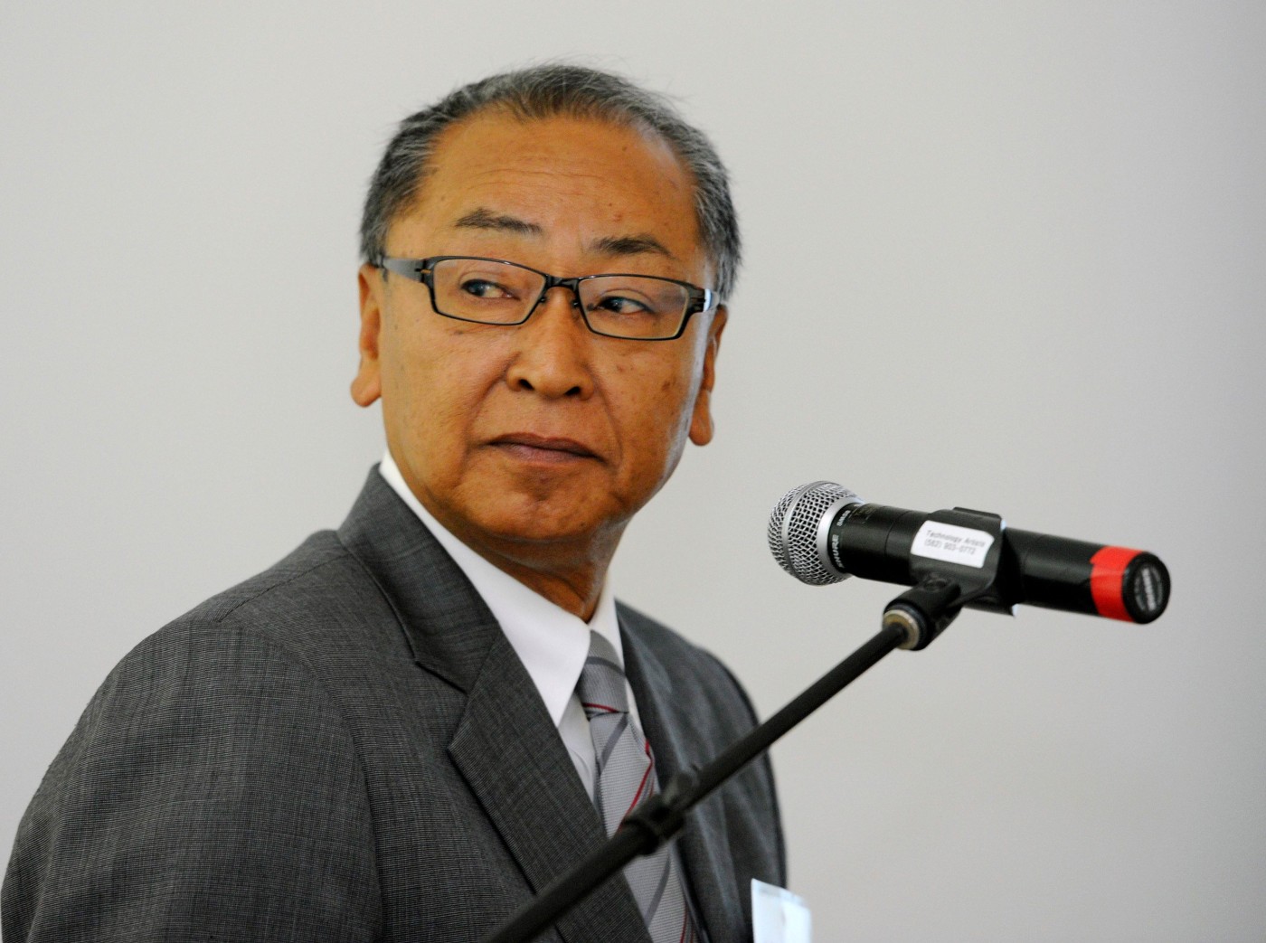 Michio Shimizu, President and CEO of Yakult USA, speaks during a media ...
