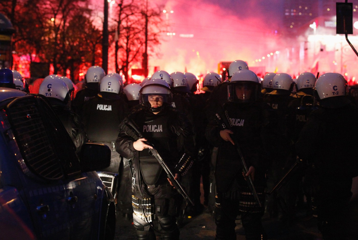 Riot police confront demonstrators as violence breaks out at a ...