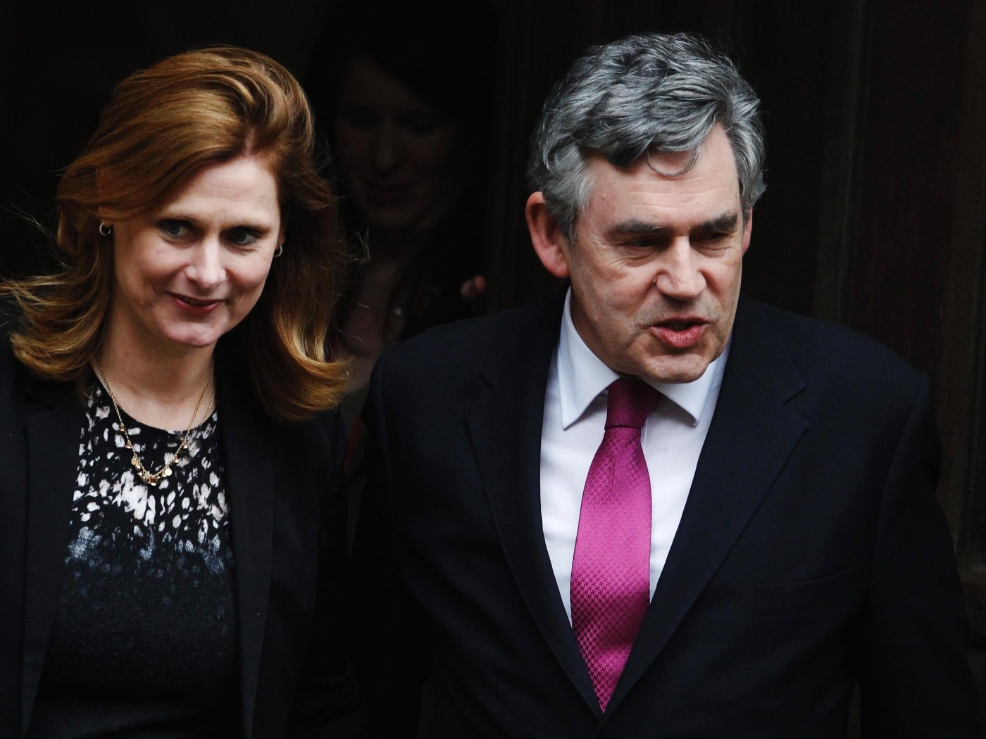 Britain's former Prime Minister Gordon Brown and wife Sarah leave the ...